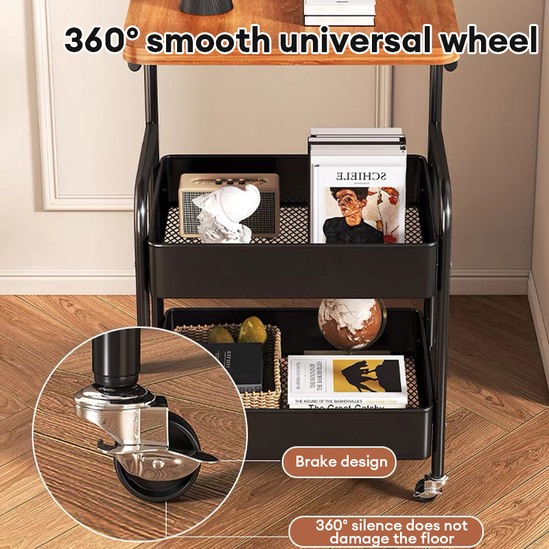 Utility Trolley Cart Organizer Rack kitchen Storage Rack with Wheels ...