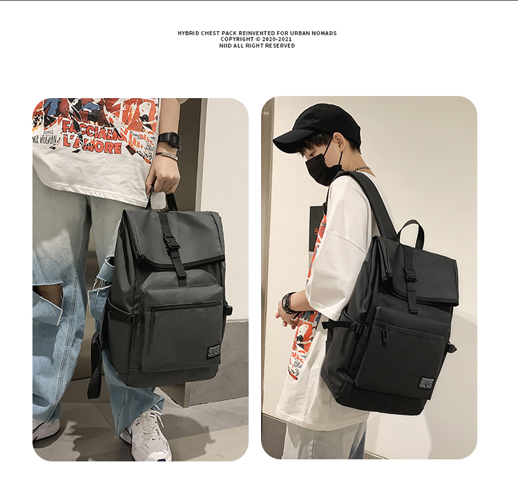 Korean fashion backpack men's and women's light laptop bag sports ...