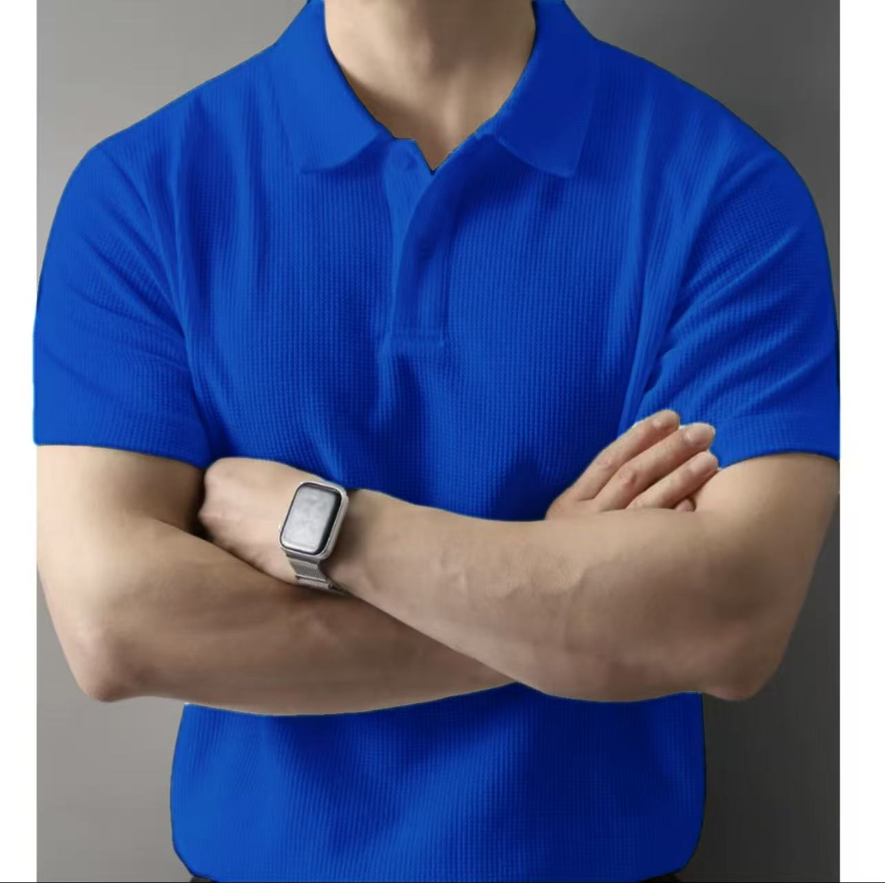 Simple polo shirt waffle fabric men's/women's clothing suit polo shirt ...