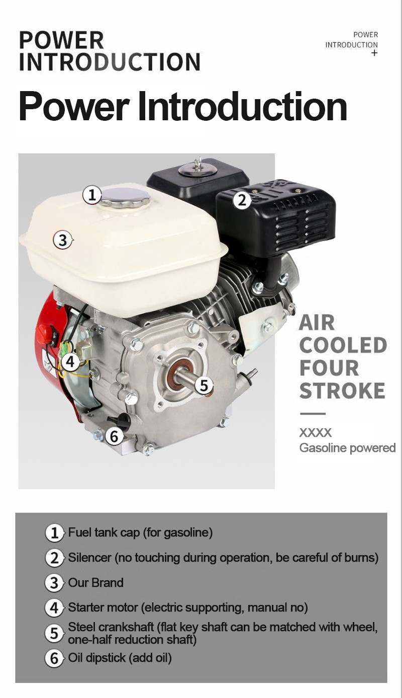 4 Stroke Gasoline Engine 8.5HP High Speed or Low Speed Marine Air ...