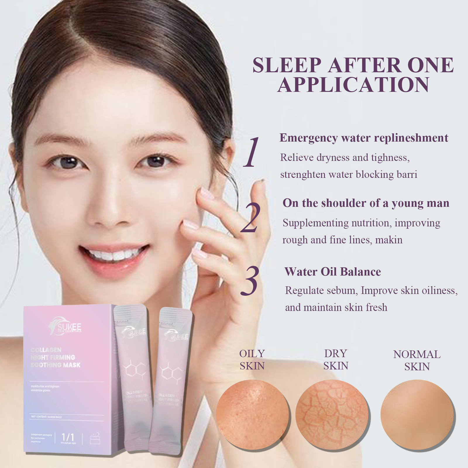 Sukee Collagen Mask Serum for Face Day and Night Daily Used ...