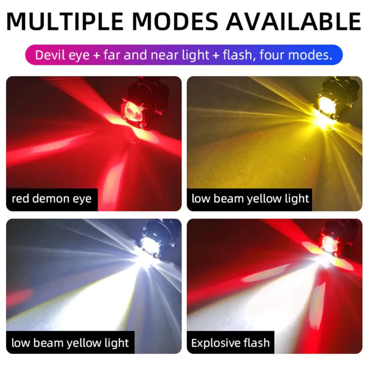 VEX 2Pcs Motorcycle LED Light | 4 Flash Modes | Super Bright Driving ...