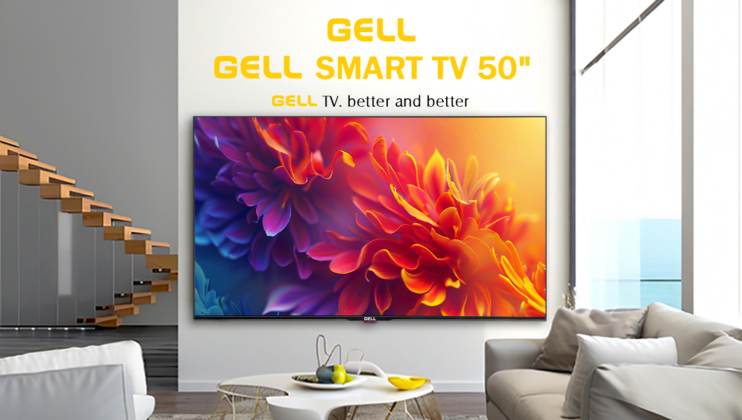 Gell TV 55 Inch Smart TV 50 Inch Smart TV Android LED TV FHD Promo ...