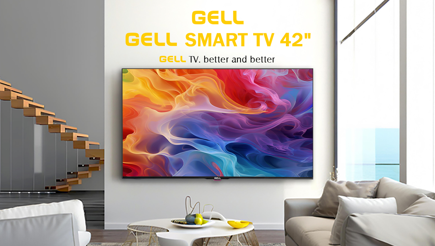Gell 42 Inch Smart TV Flat Screen Full HD Ultra-Slim Television ...