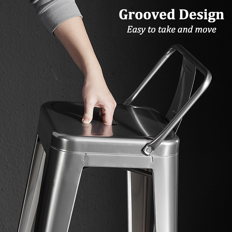 Bar Chair Bar Stool High Chair Metal Chair White/Sliver/Black Modern ...