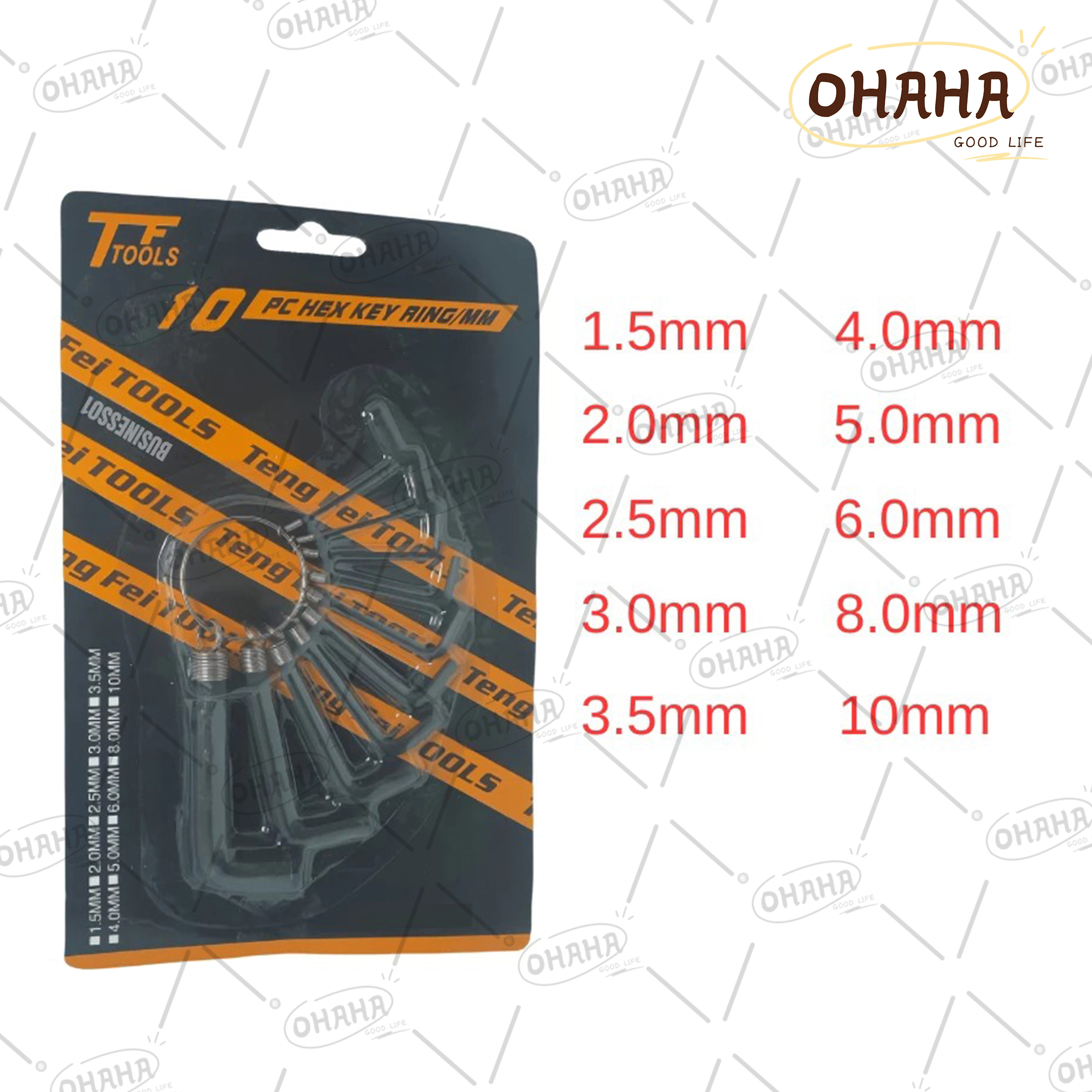 OHAHA ALLEN WRENCHES SET HEX KEY CHAIN SET PORTABLE L SHAPE BIKE ALLEN ...