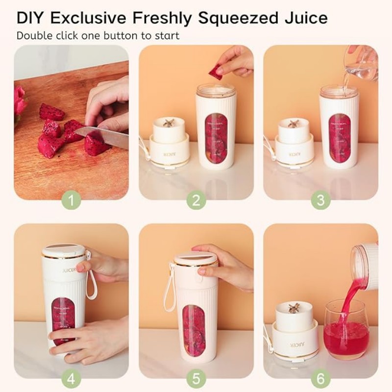 Portable Mini Juicer High speed motor juicer Flipping won't leak ...