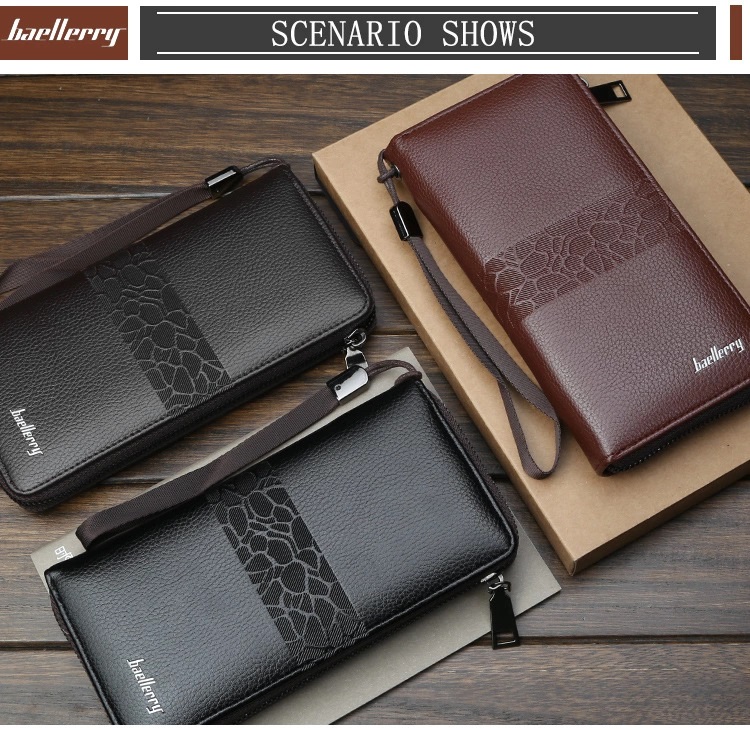 Original Baellery PU Leather Long Men's Wallet Gift S6085 Mid | Shopee ...