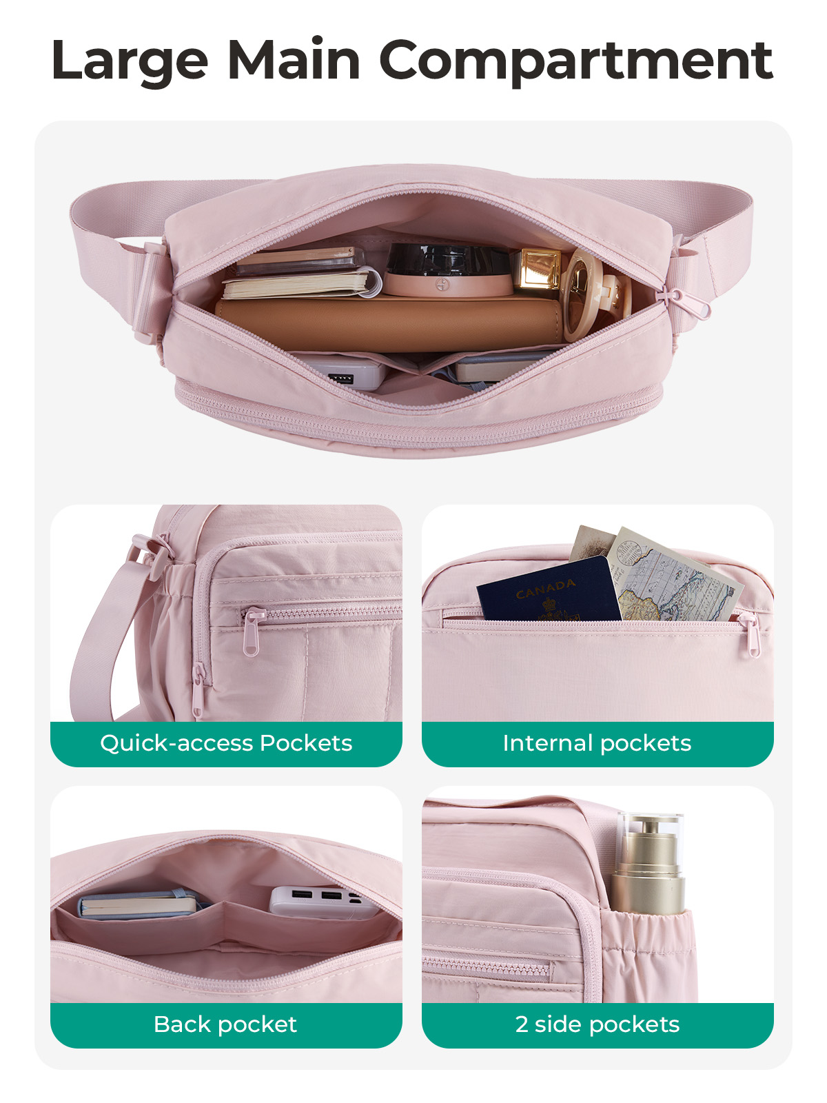 BAGSMART Versatile Crossbody Bag Lightweight Shoulder Bag Purses ...