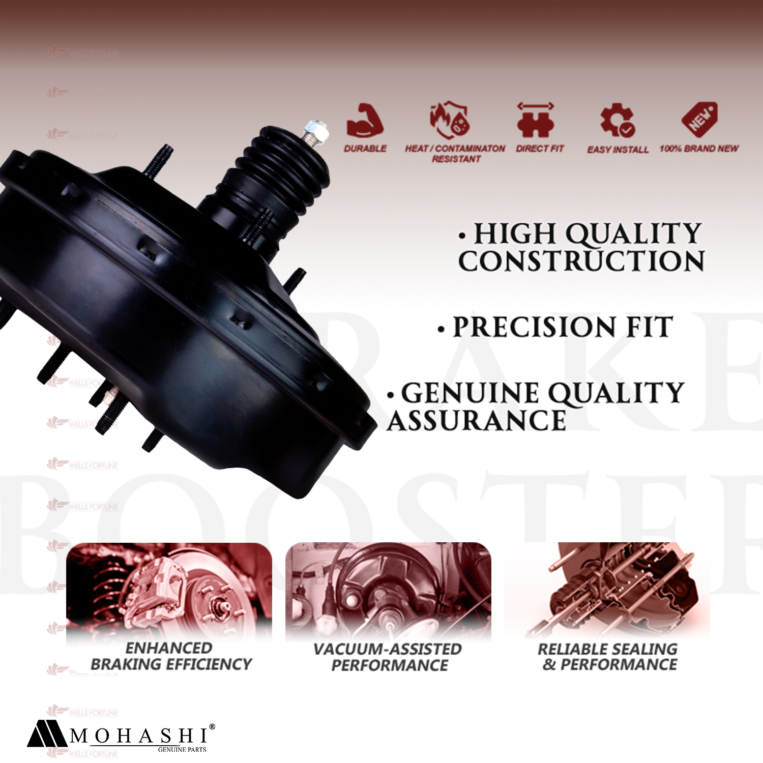 MITSUBISHI CANTER 4D32 BRAKE BOOSTER HYDROVAC 224-00210 MOHASHI MBM-283 ...