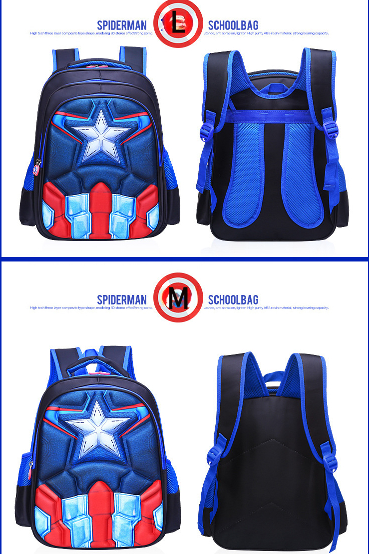 MOORE School Bag for Kids Boys 3D Stereo Cartoon Backpack Waterproof Lightweight Primary School ...