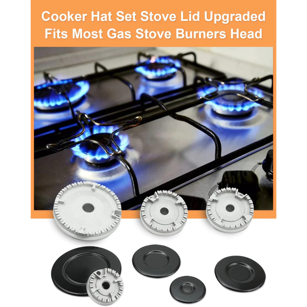 Universal Gas Hob Burner Crown & Flame Cap Cover – For Cookers & Oven ...