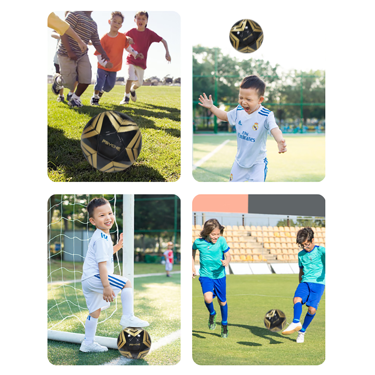 Psyche Soccer Ball Leather Football Official Size 5 Classic Outdoor ...