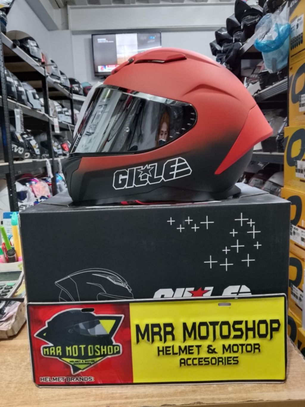 Gille kerena two tone matte black red full face helmet | Shopee Philippines