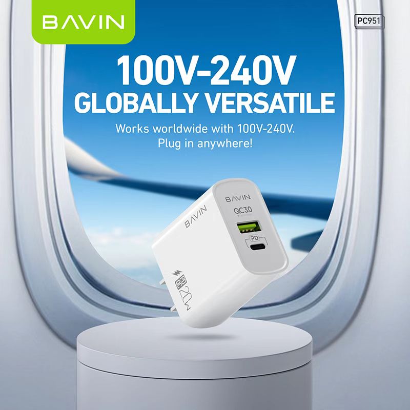 BAVIN PC951 20W PD Adapter Type-C Fast Charger + Universal USB 3.0 ...