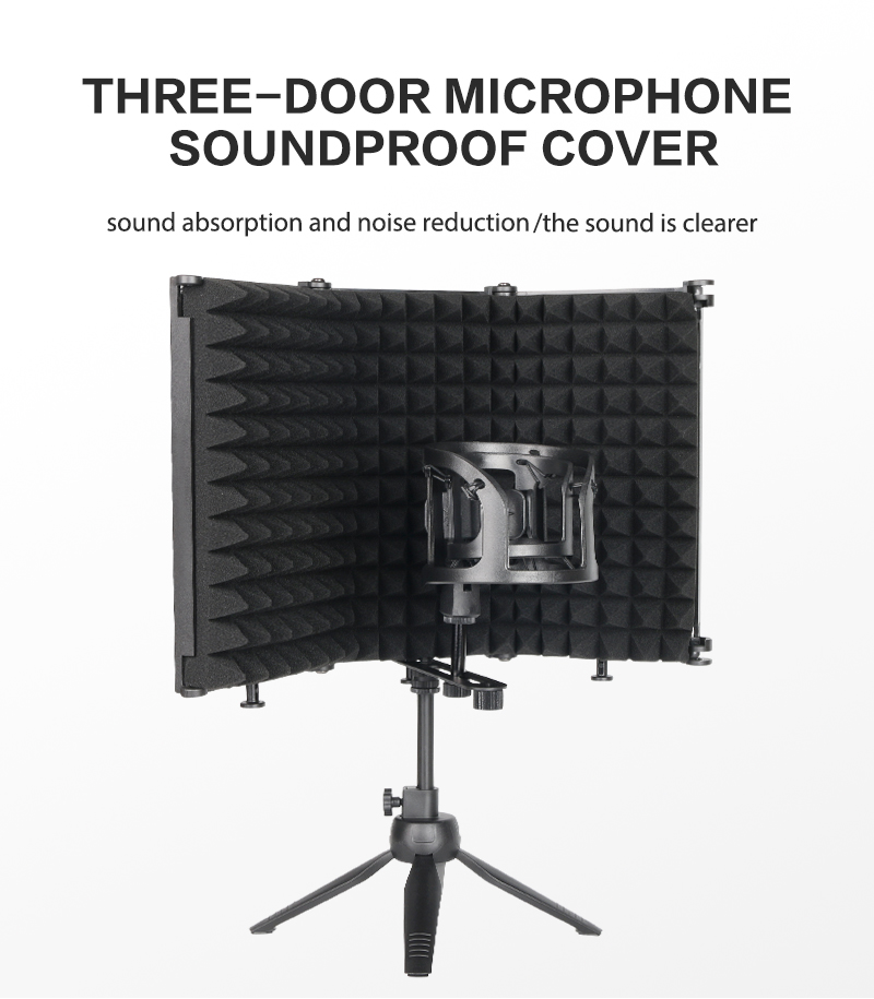 Triple-Mic Soundproof Isolation Shield- Easy Install Noise Reduction ...
