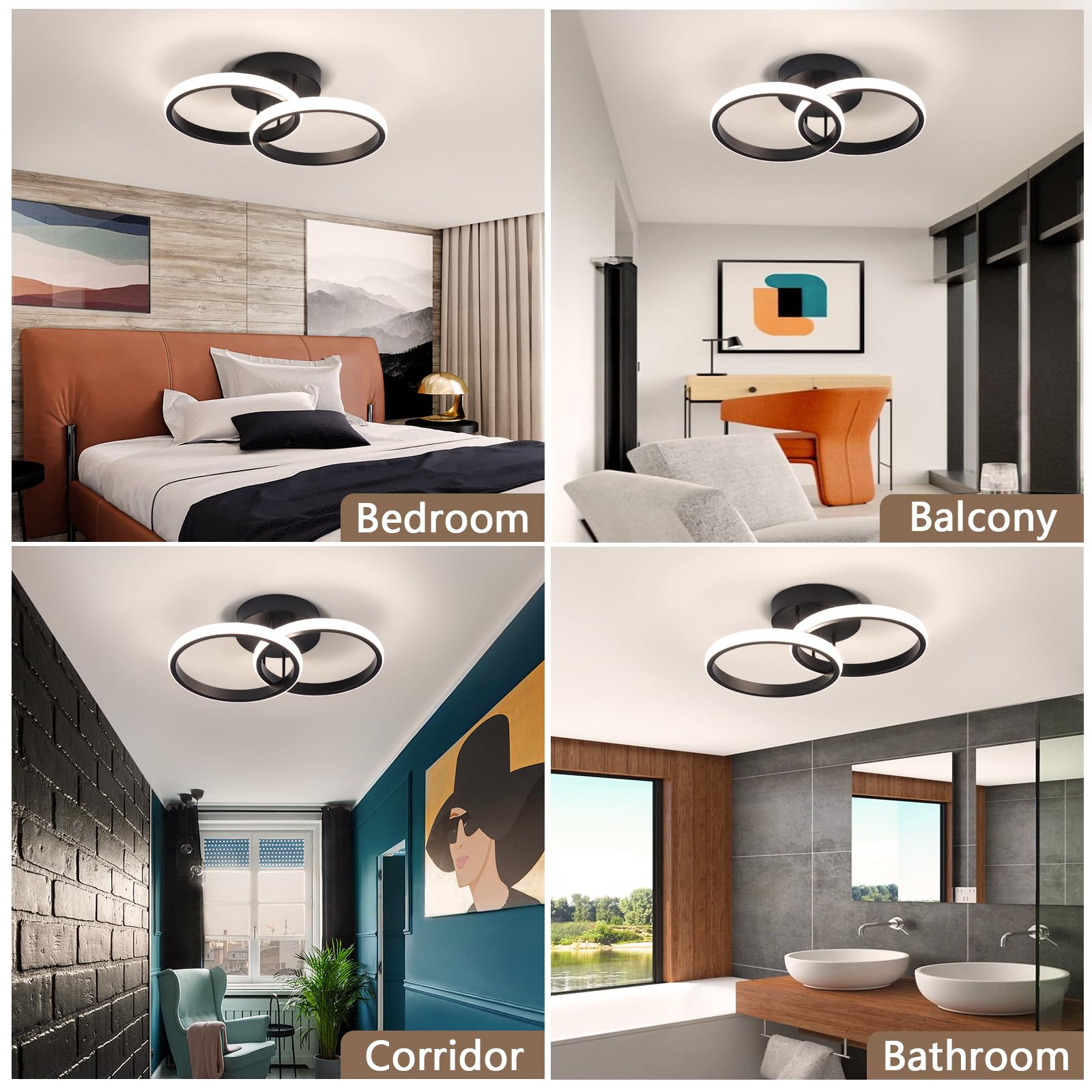 WeHome LED Ceiling Light 3 Color Modern Center Light Tri color Living ...