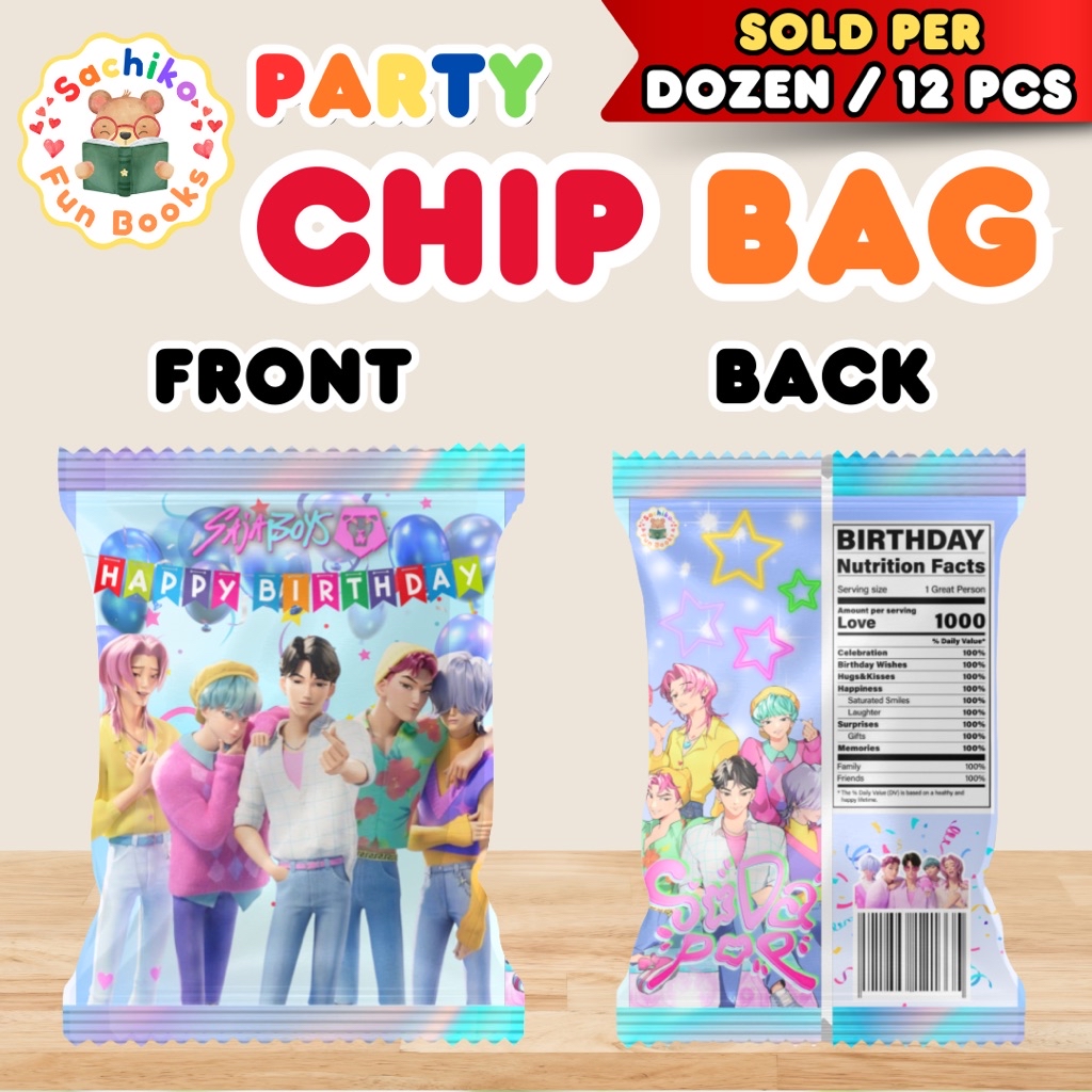 SAJA BOYS KPOP DEMON HUNTERS PARTY CHIP BAG SOLD PER 12 PIECES BY ...