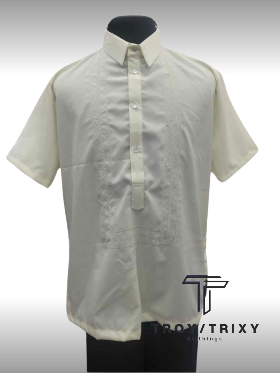 Polo Barong (Short Sleeves) Cream/white/black/navy blue/ferwingkle blue ...