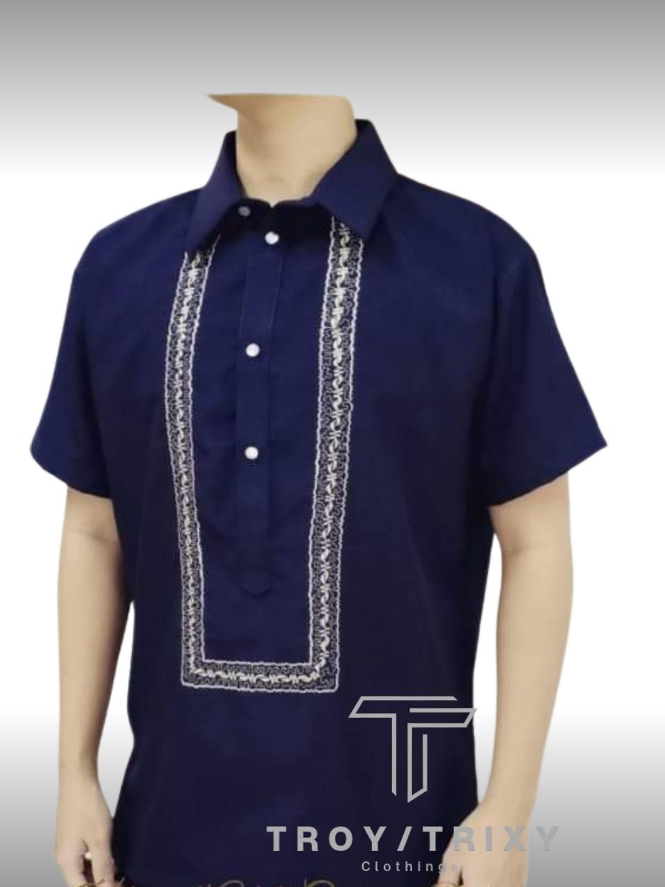 Polo Barong (Short Sleeves) Cream/white/black/navy blue/ferwingkle blue ...