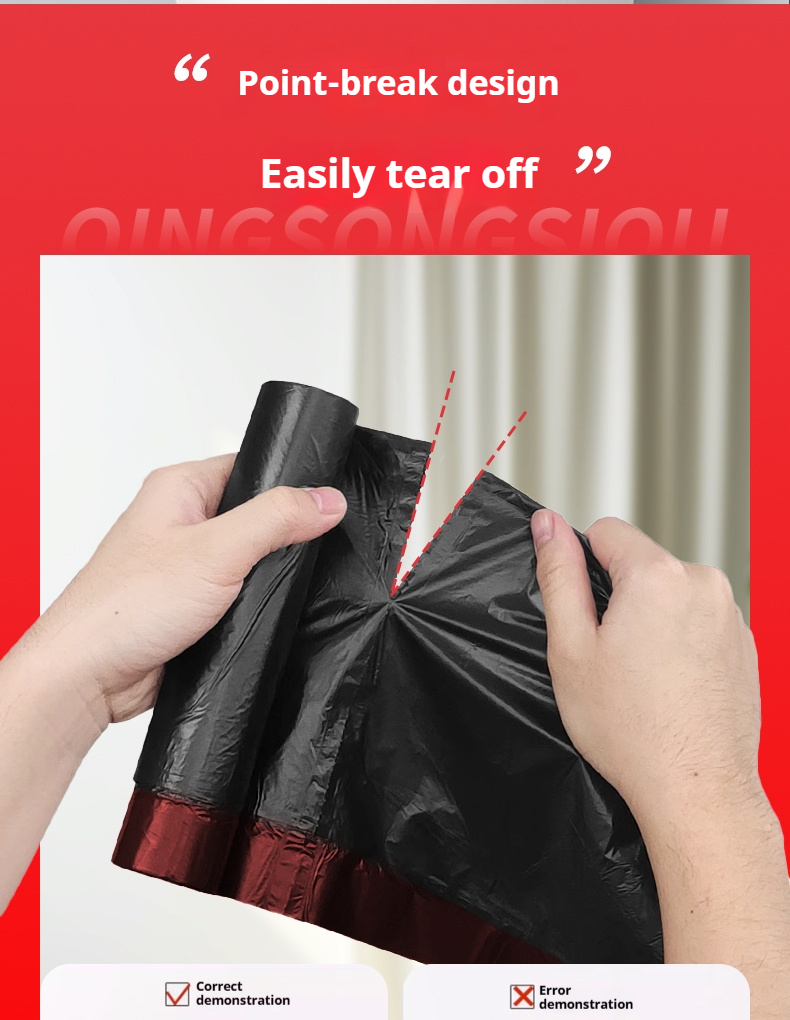 100Pcs Drawstring Trash Bag Large Extra Thickned Black Garbage Bags ...