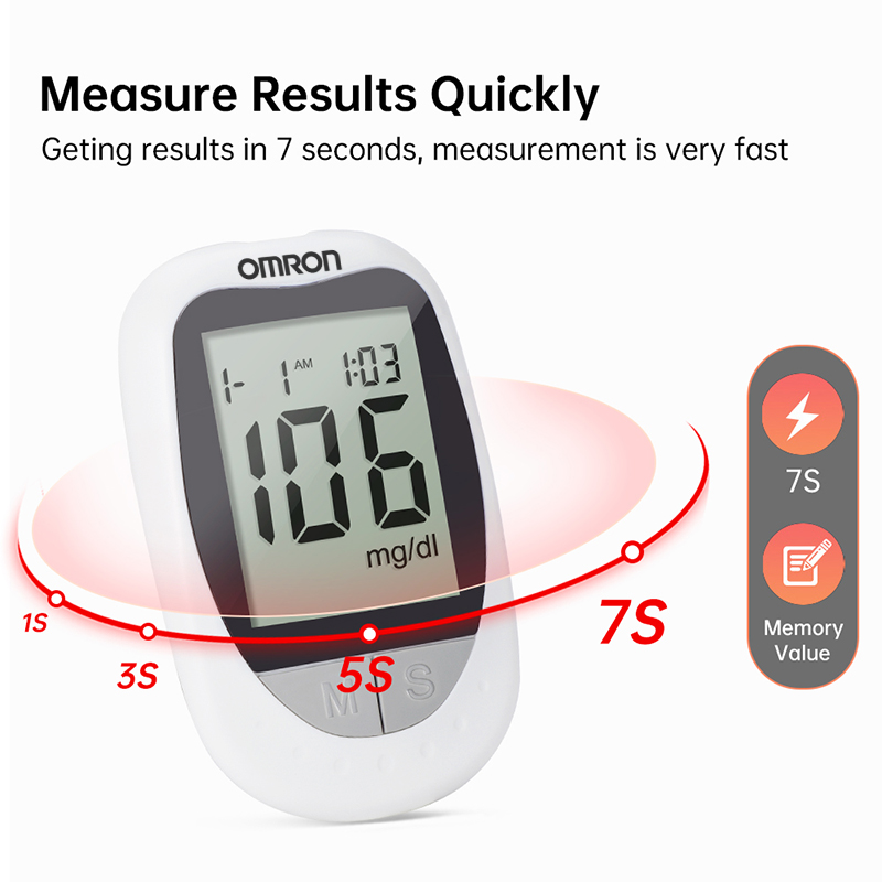 Omron Blood Glucose Monitor Blood Glucose monitor & 50pcs Test Strips ...