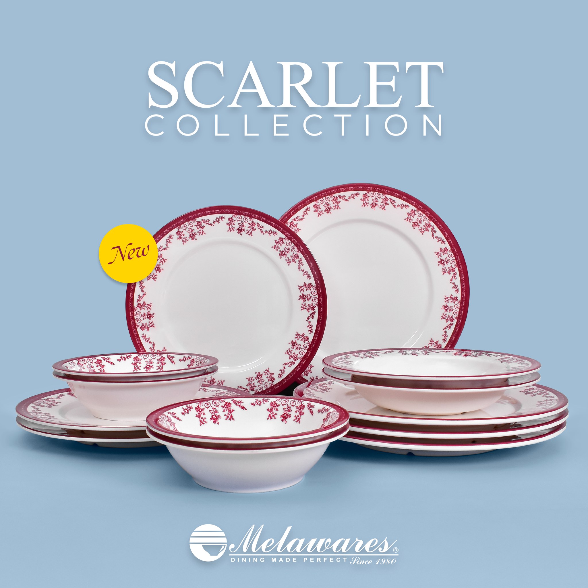 Melawares Scarlet 6 piece 8 inch Round Bowl Set | Shopee Philippines