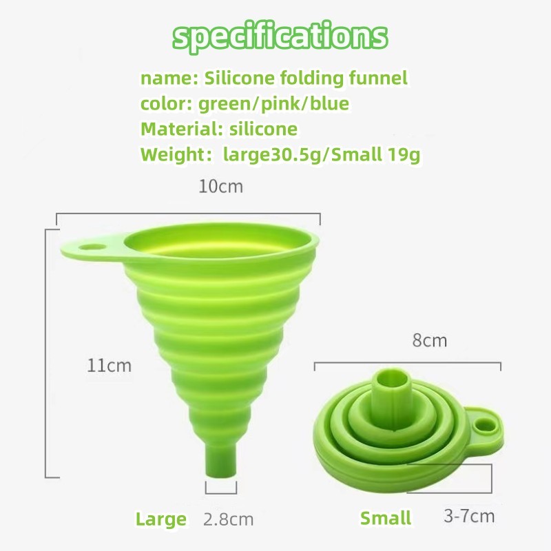 1pc Food Grade Silicone Retractable Folding Funnel Mini Kitchen Oil ...