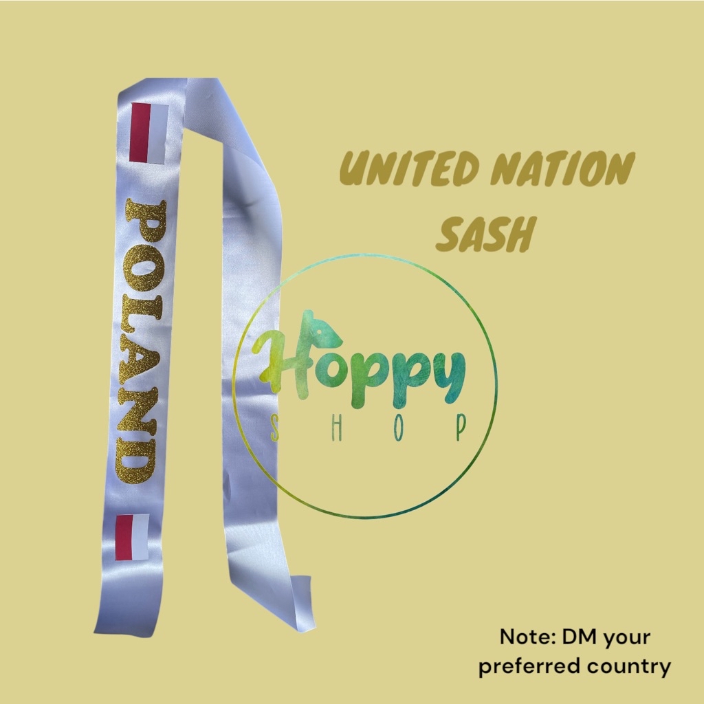 SASH (GLITTERY) UNITED NATION COSTUME SPECIAL SASH WITH FLAG - UNISEX ...