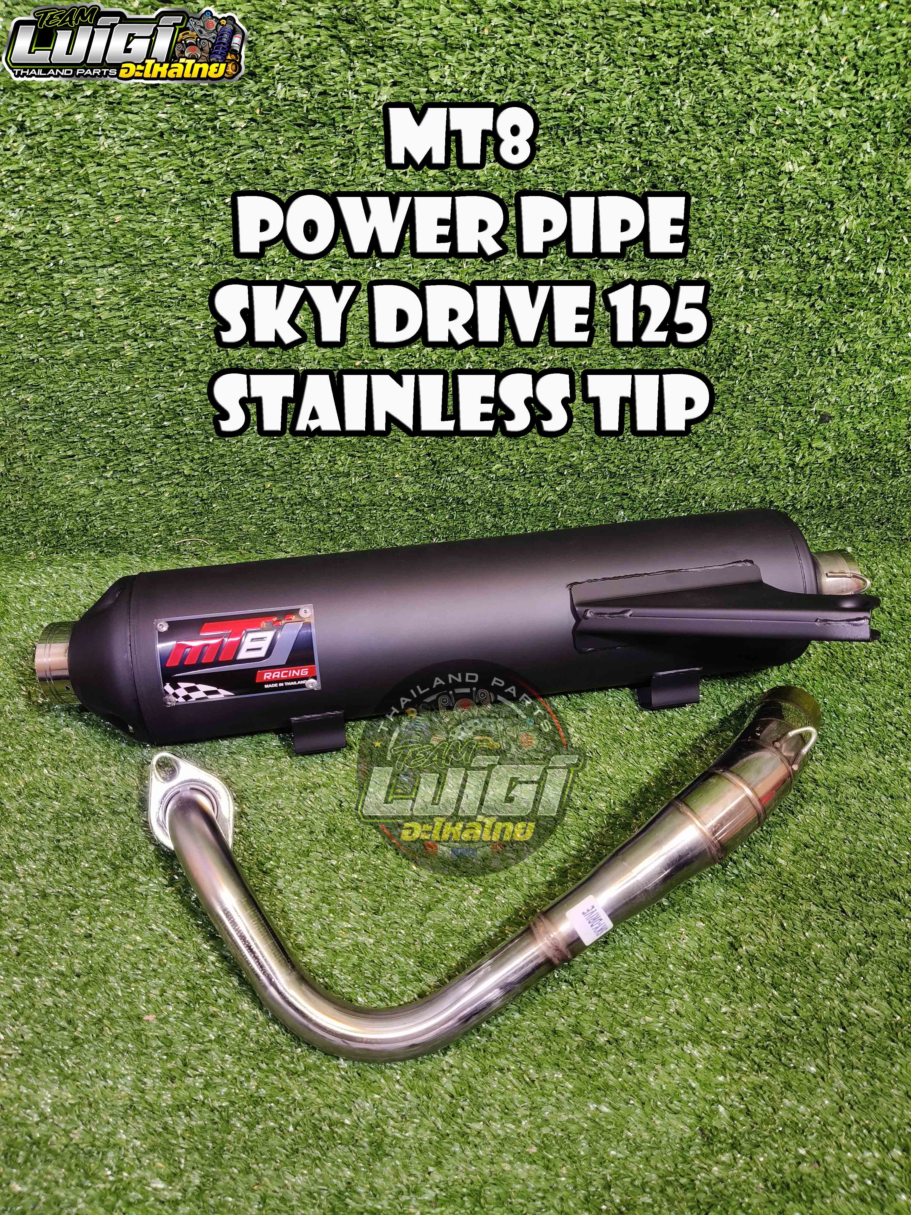 SUZUKI SKYDRIVE 125 MT8 POWER PIPE REBIT EMBLEM STAINLESS TIP NEW ...
