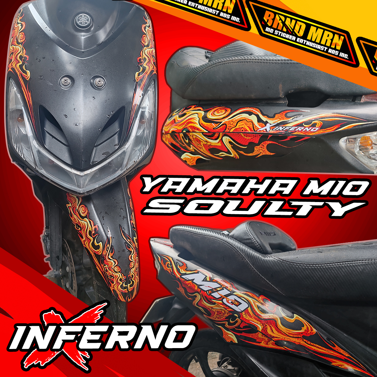 YAMAHA MIO SOULTY X INFERNO STRIPING DECAL STICKER PROTECTOR | Shopee ...