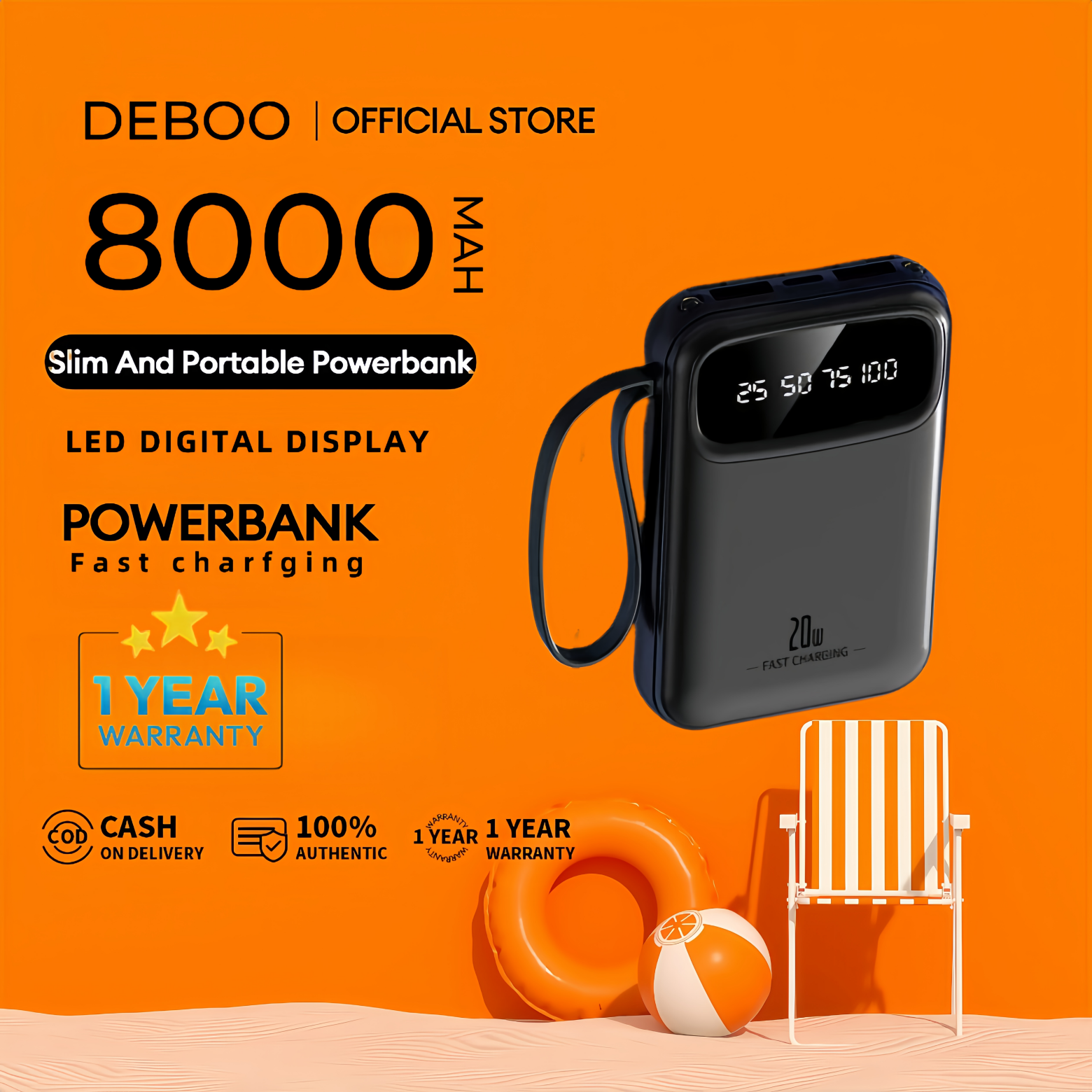 DEBOO 50000mAh power bank iphone fast charge original branded 100000mah ...