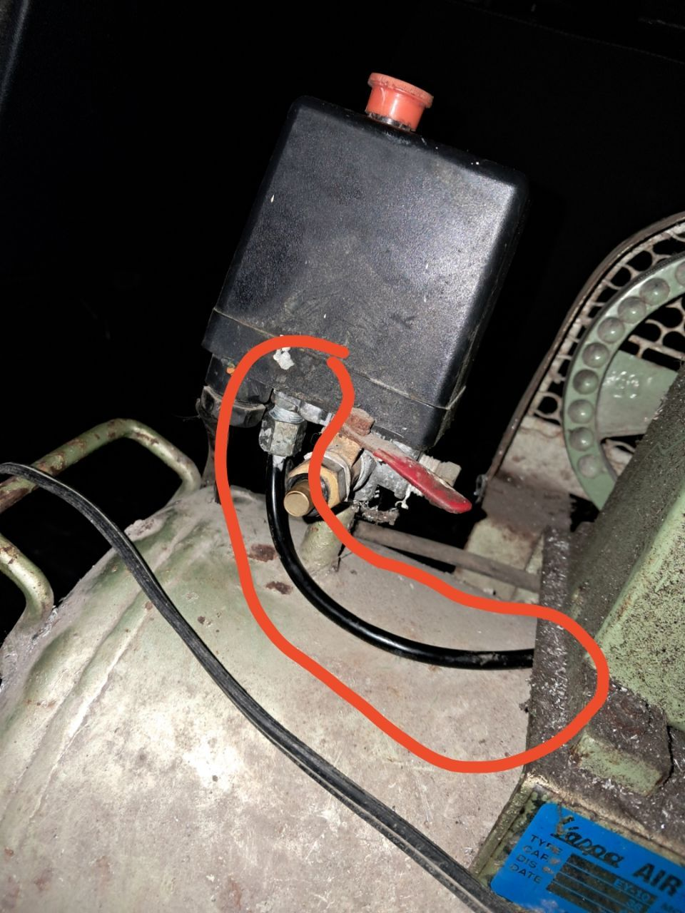 Air Compressor 1/4 HP Nylon Hose Pressure Switch Check Valve Connection ...
