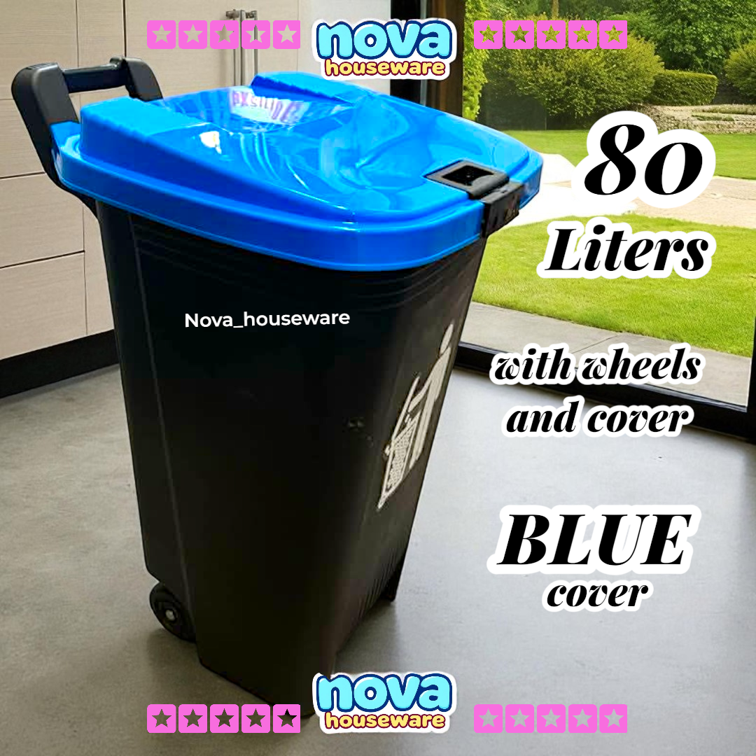 TRASH BIN 80L Orocan trash Can with Wheels and lock 80L Basurahan ...