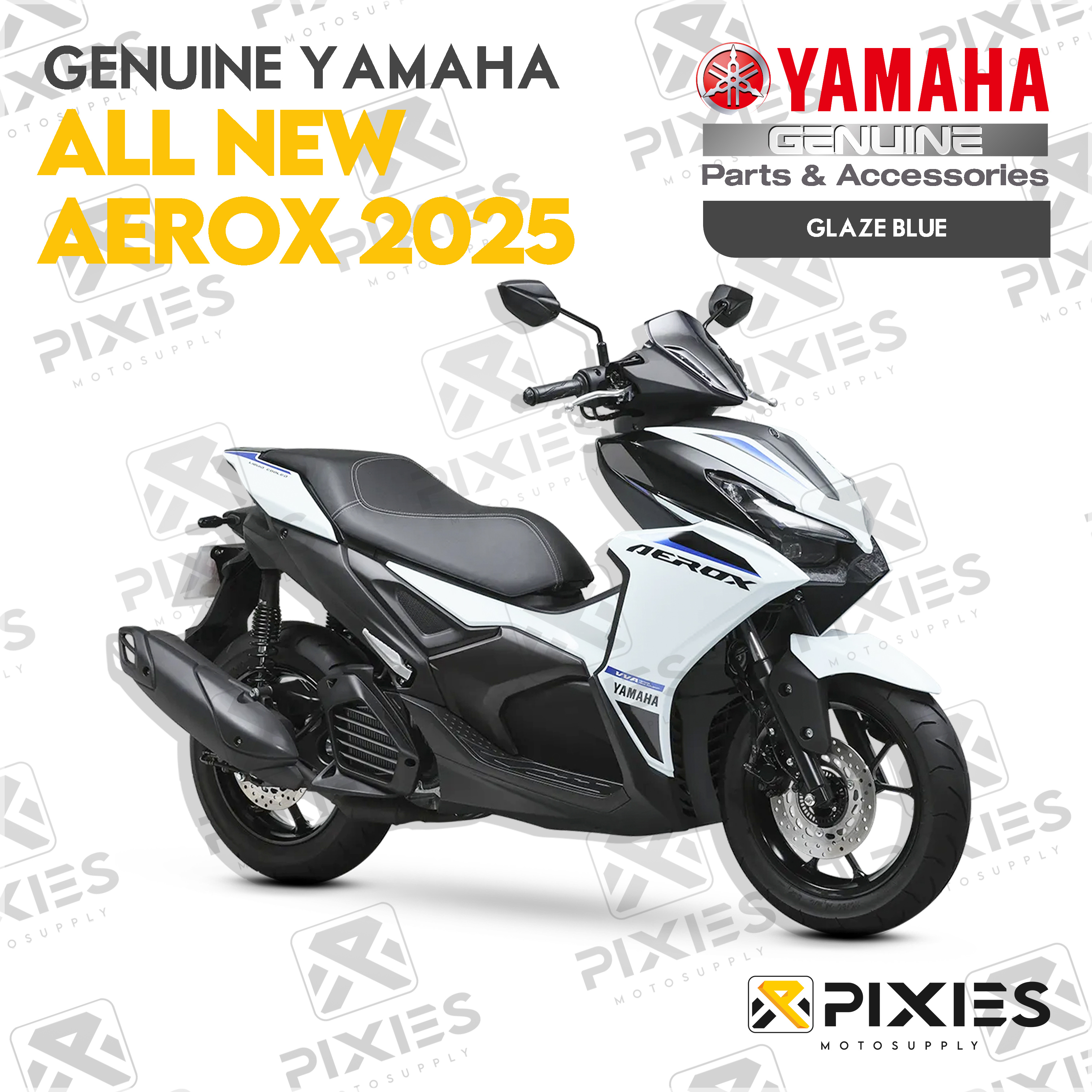 YAMAHA AEROX V3 STANDARD 2025 LIGHT BLUE GLAZE BLUE WHITE SPARE PARTS ...