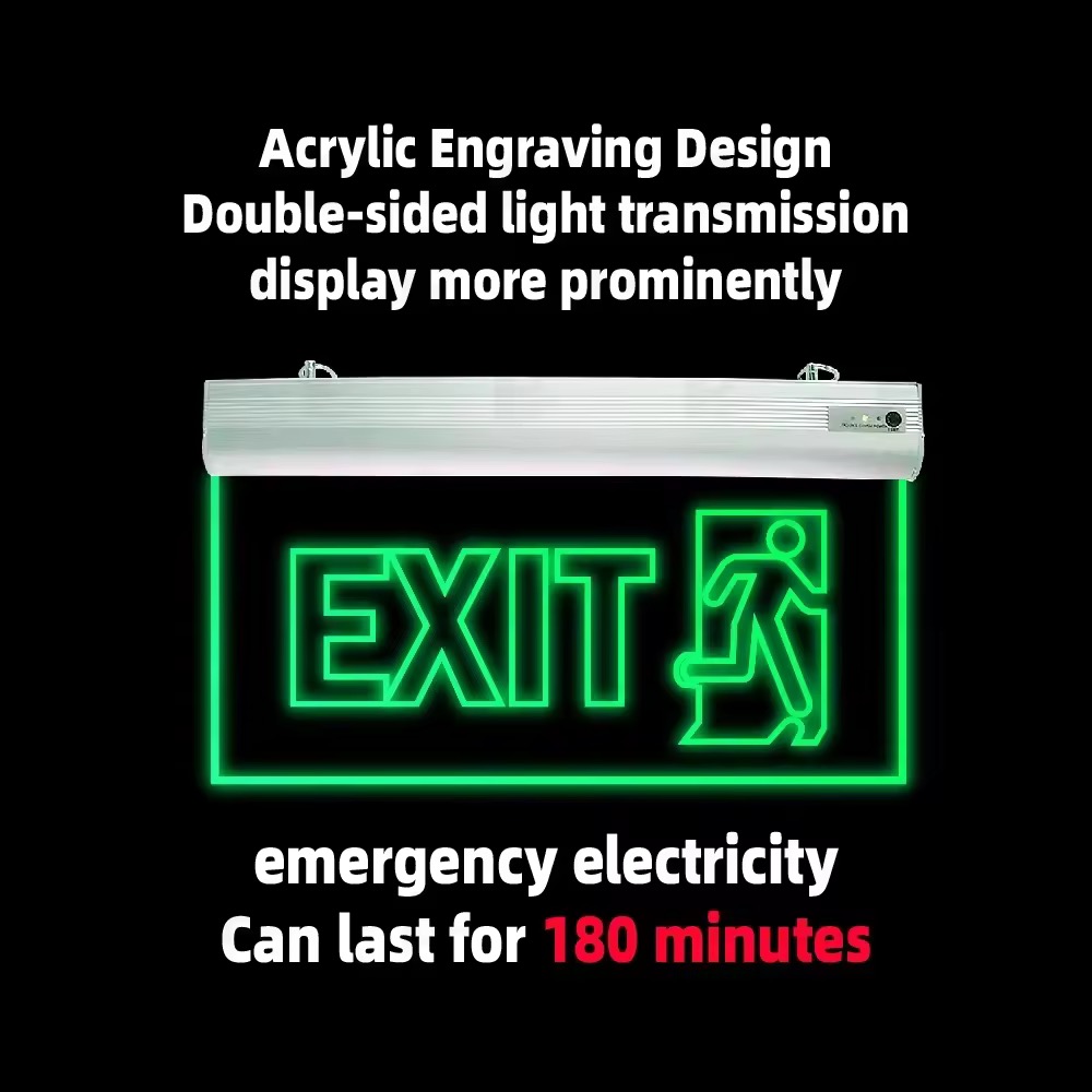 Emegency led light rechargeable emergency exit light fire exit signage ...