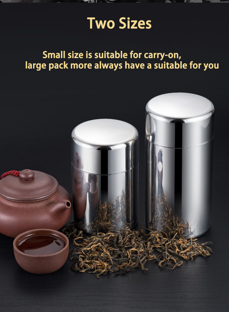 Tea Canister with Airtight Double Lids for Loose Tea - Small Kitchen ...