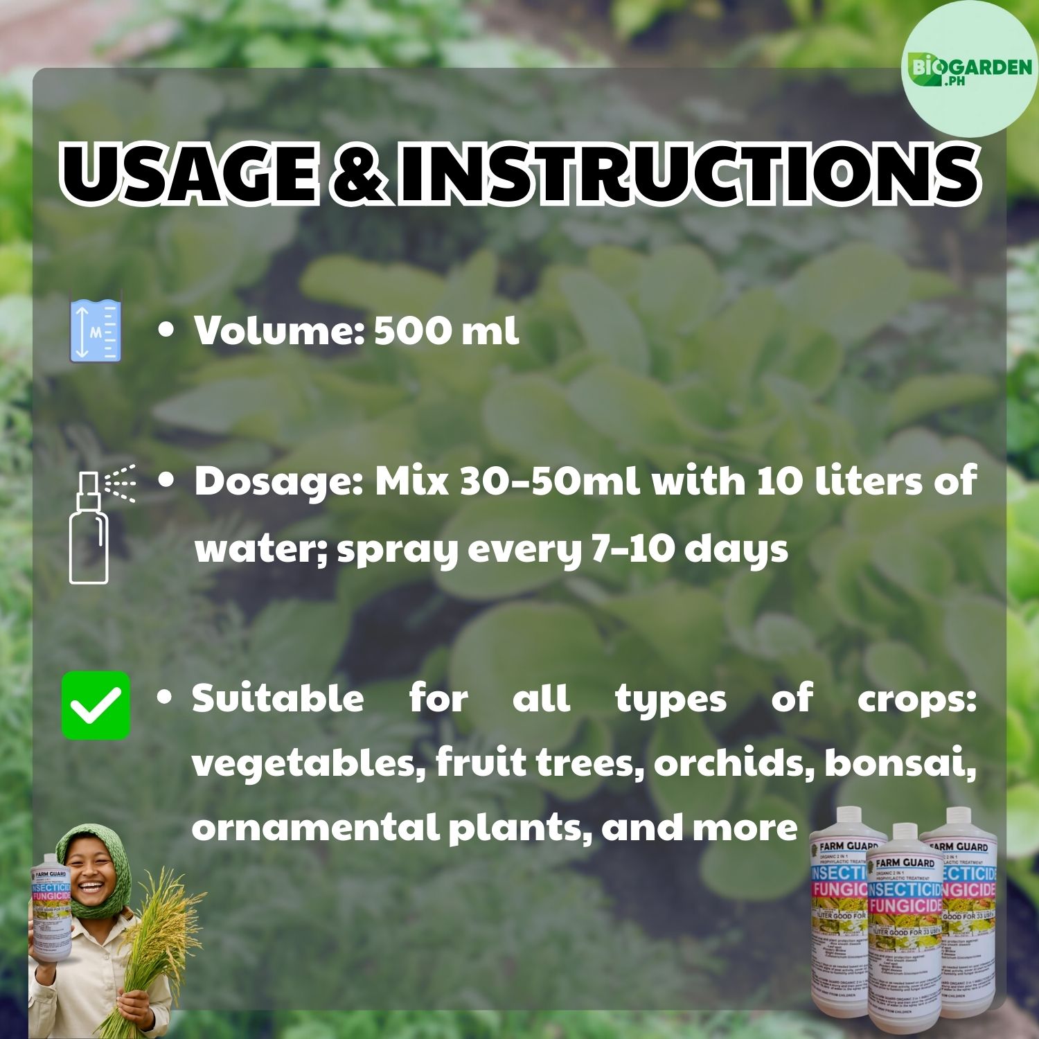 FARMGUARD 2-IN-1 ORGANIC INSECTICIDE & FUNGICIDE 500ML [ FARM GUARD ...