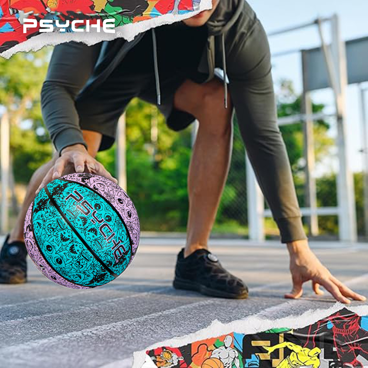 「Psyche」 Original Basketball Ball Size 3 Size 5 Size 7 Kids Youth (With ...