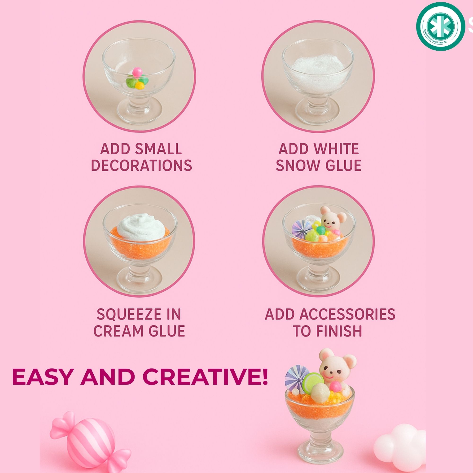 DECOKIT DIY Miniature Food Kit Dessert Series Clay Decoden Toploader ...