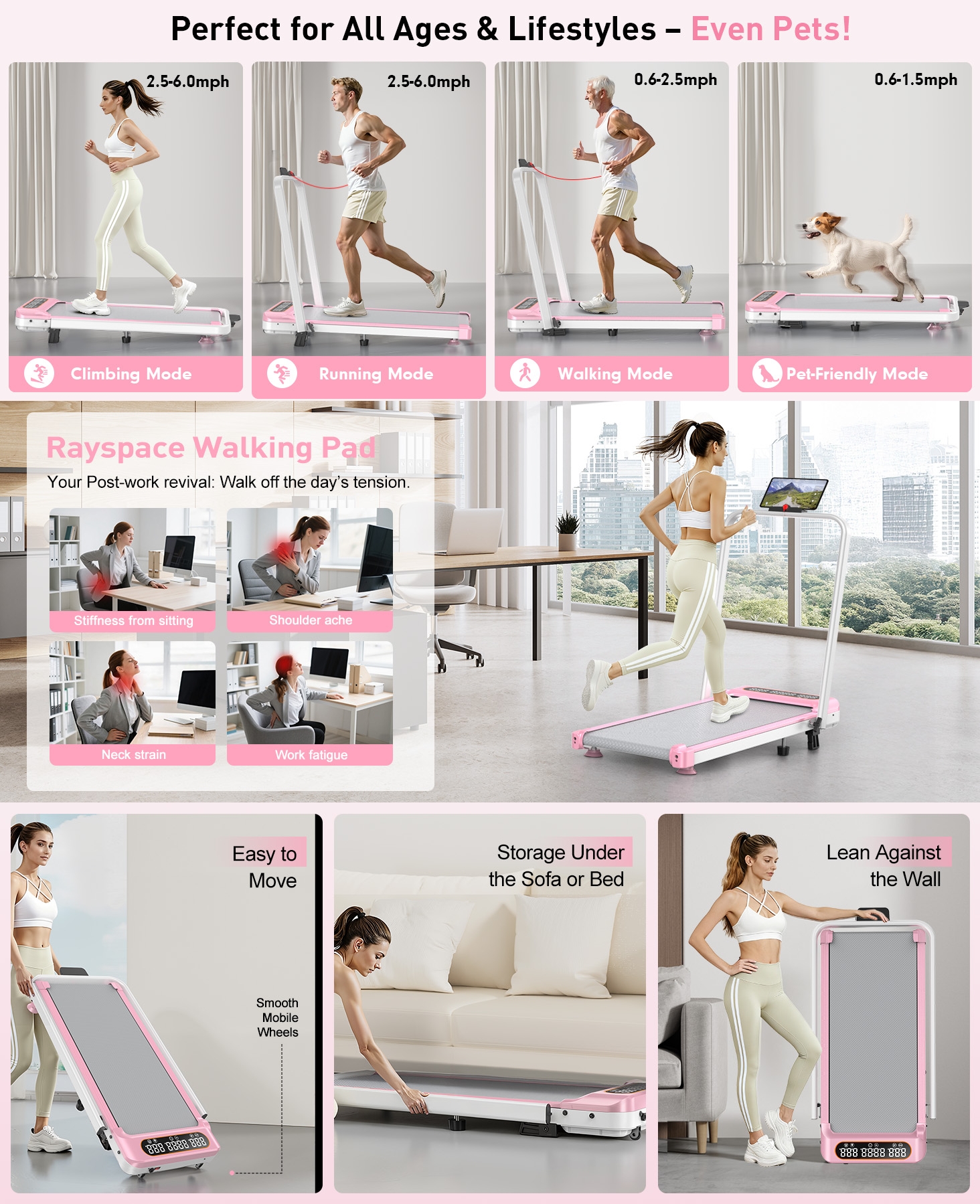 Treadmill Electric Portable Walking Pad Foldable Walkpad Threadmill ...