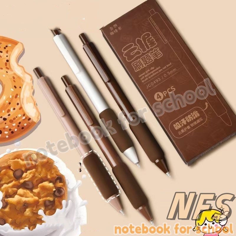 NFS 4PCS Gel Pen ST Tip 0.5MM Black Ink Ballpen Sign Pen Office School ...