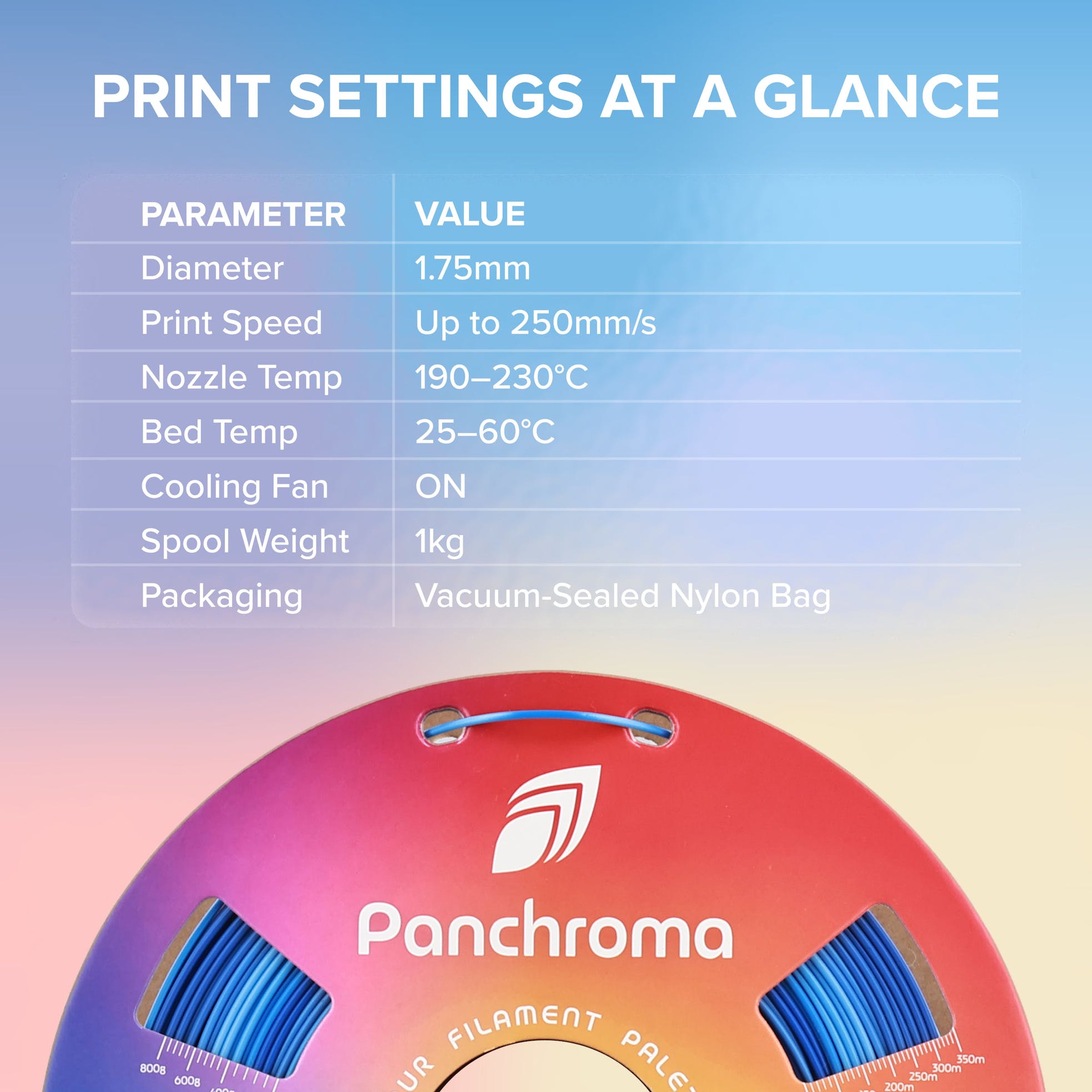 Polymaker Panchroma Gradient Rainbow Silk 1kg | Filaments for 3D ...