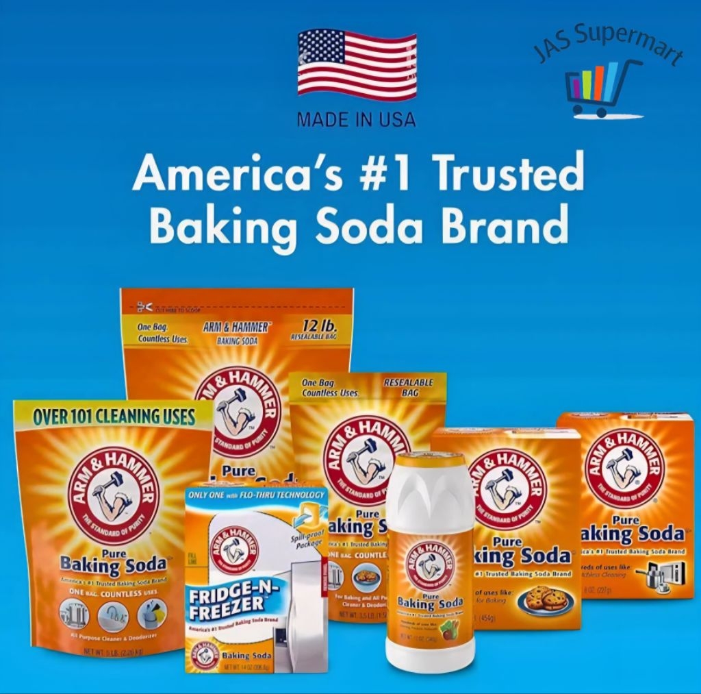 Arm & Hammer Pure Baking Soda 453g Natural Cleaner Cooking Deodorizer ...