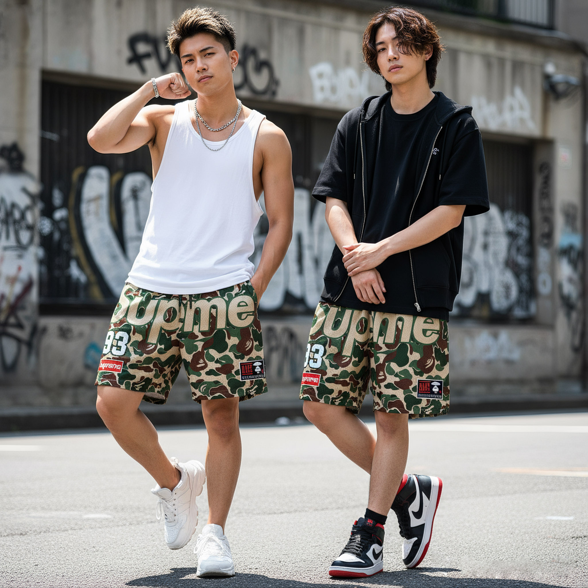 ARTEES® bape taslan shorts mesh short drifit unisex men women full ...