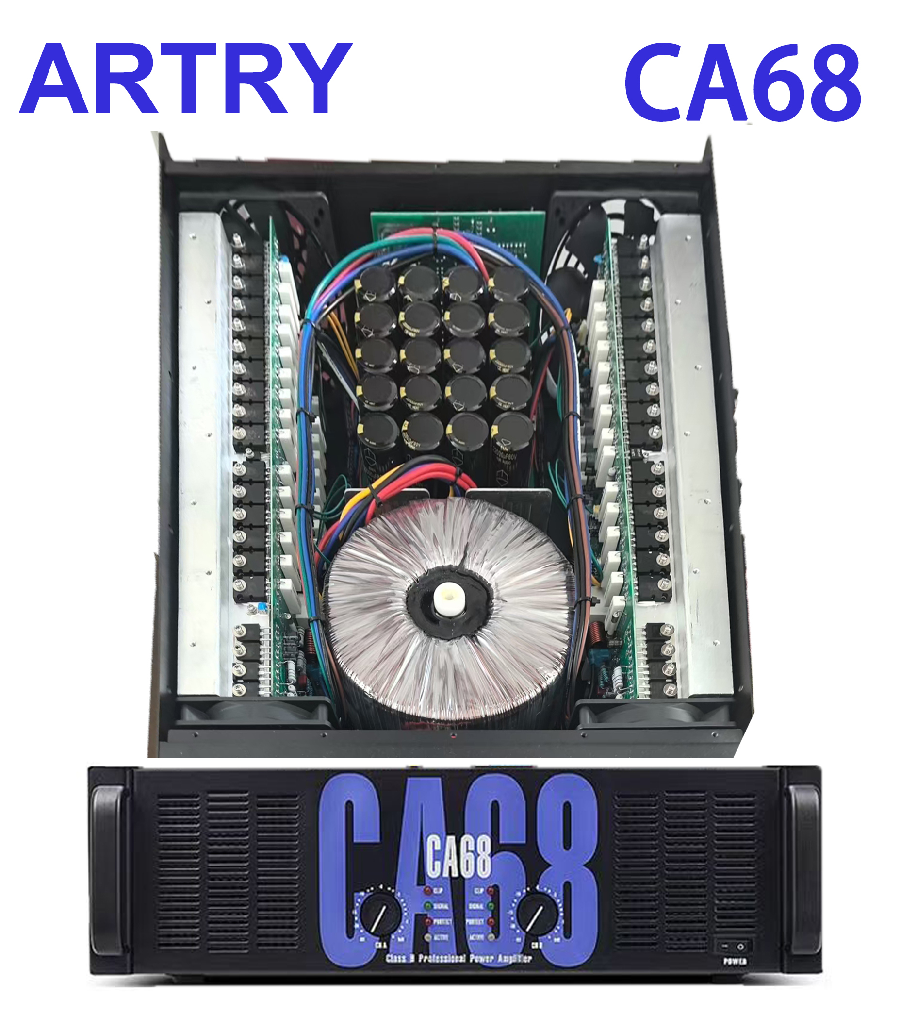 ARTRY CA68 Professional amplifier, two channels 2500W high-power audio ...