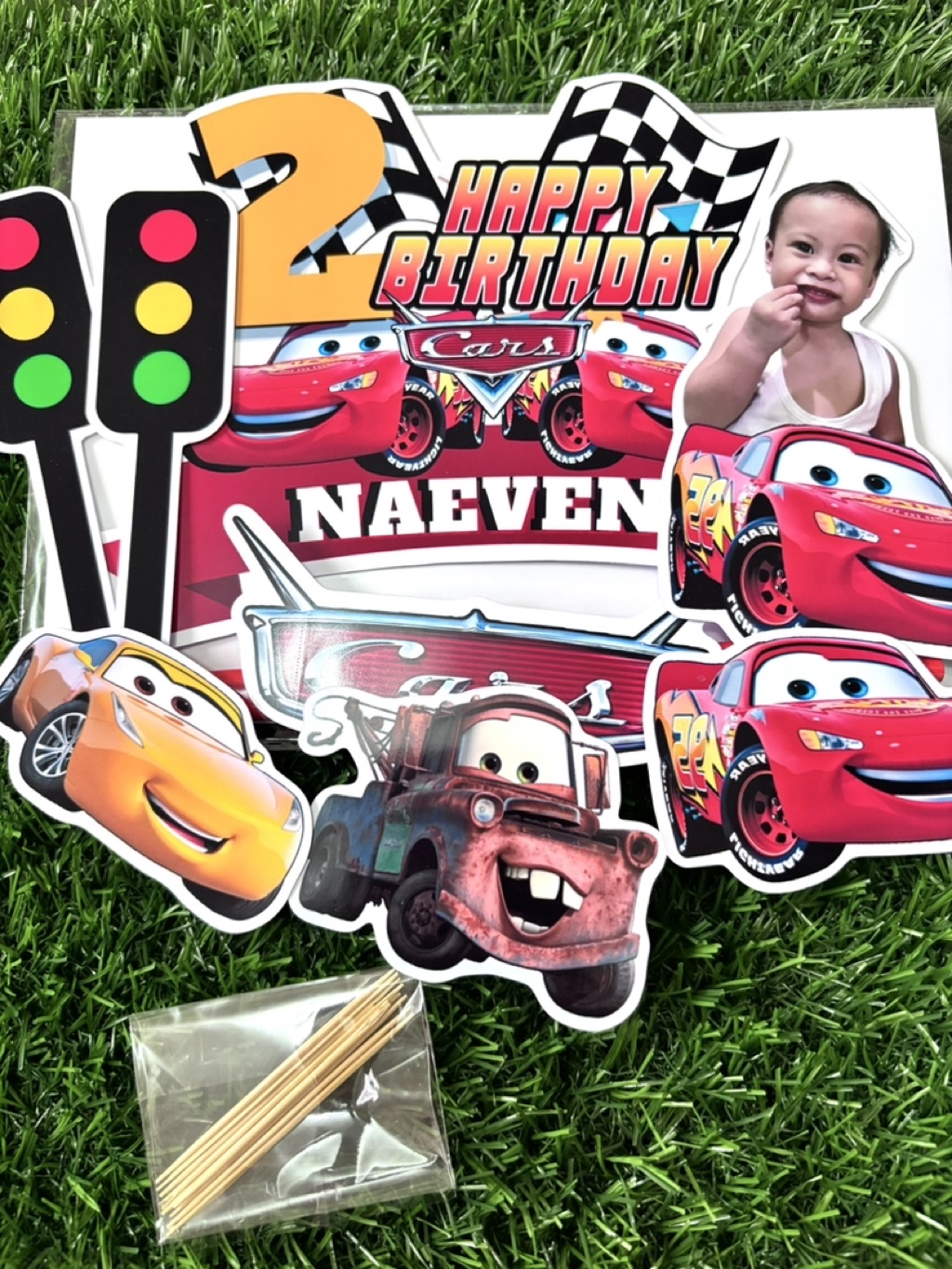 Personalized Cake Topper | Birthday I (7 pcs) cake topper I cars cake ...