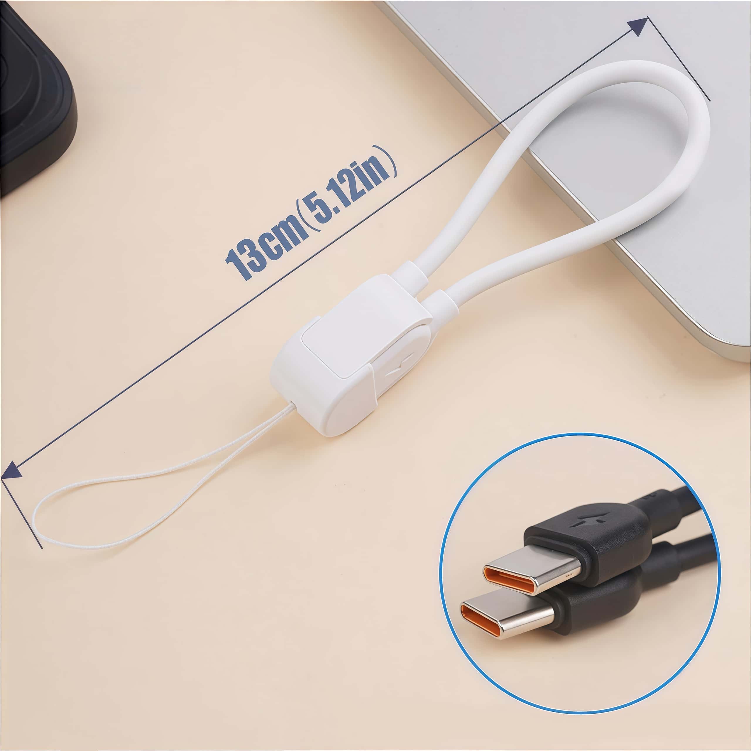 60w Keychain Dual UDB C Short Cable Pd20w Type-C To iOS Data Cord For ...