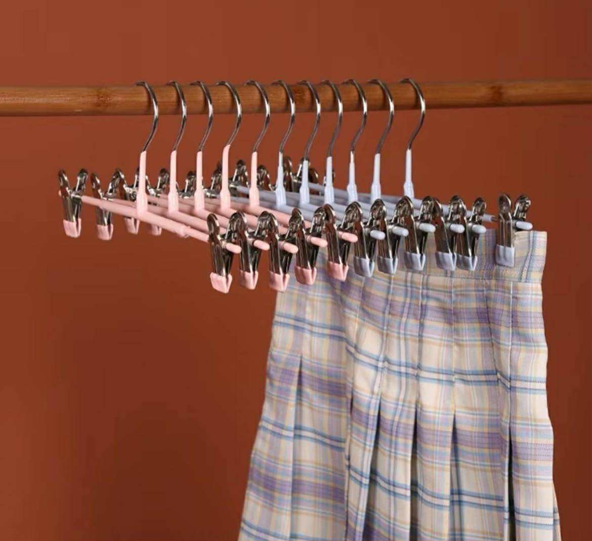 10pcs. Adjustable and Durable Clip Pants Hangers | Shopee Philippines