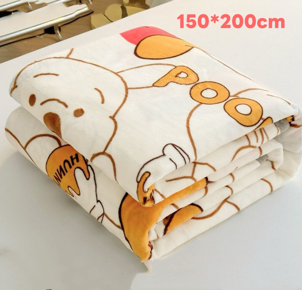 DOUBLE SIZE SOFT Flat Weave Winnie the Pooh&Stitch&Coco 150x200cm Cozy ...